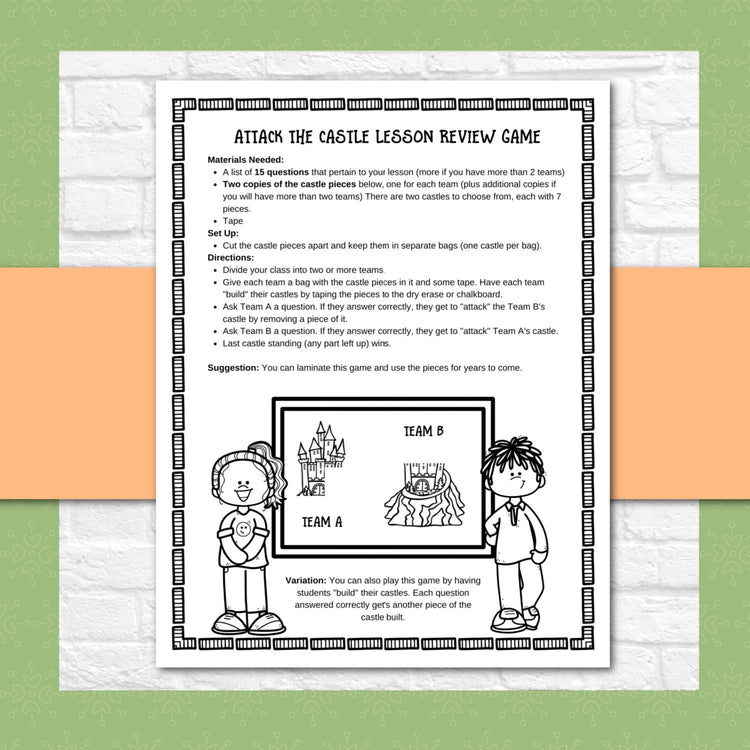 Attack the Castle Lesson Review Game for 2nd, 3rd, 4rth, and 5th Grade ...