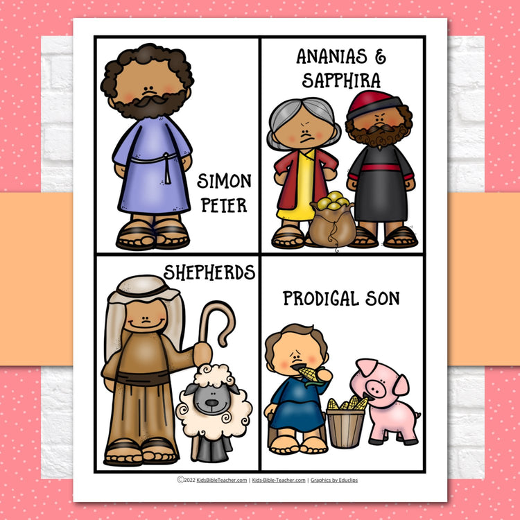 Bible Bingo New Testament Characters - Bible Games for Youth – Kids ...