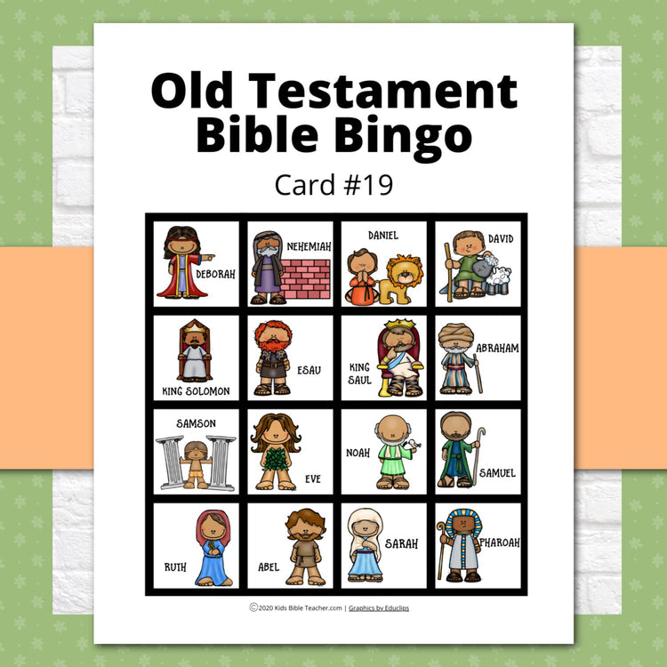 Bible Bingo - Old Testament CHARACTERS Bible Games for Kids – Kids ...