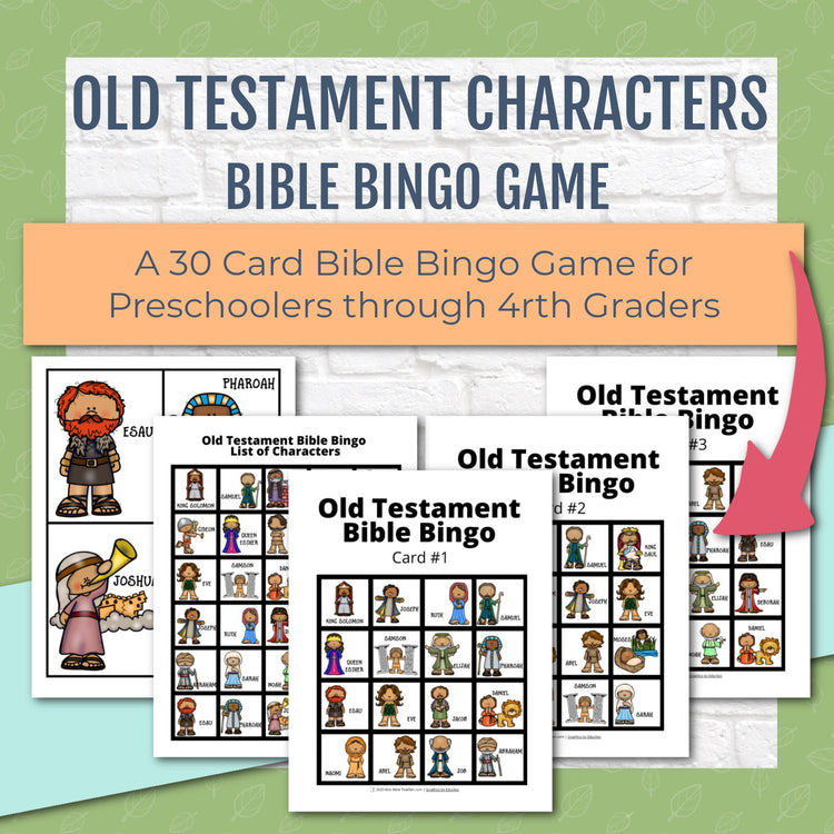 Bible Bingo - Old Testament CHARACTERS Bible Games for Kids – Kids ...