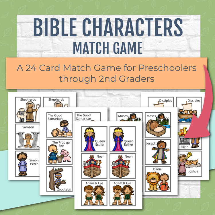 Bible Match Game - Characters Bible Memory Game – Kids Bible Teacher