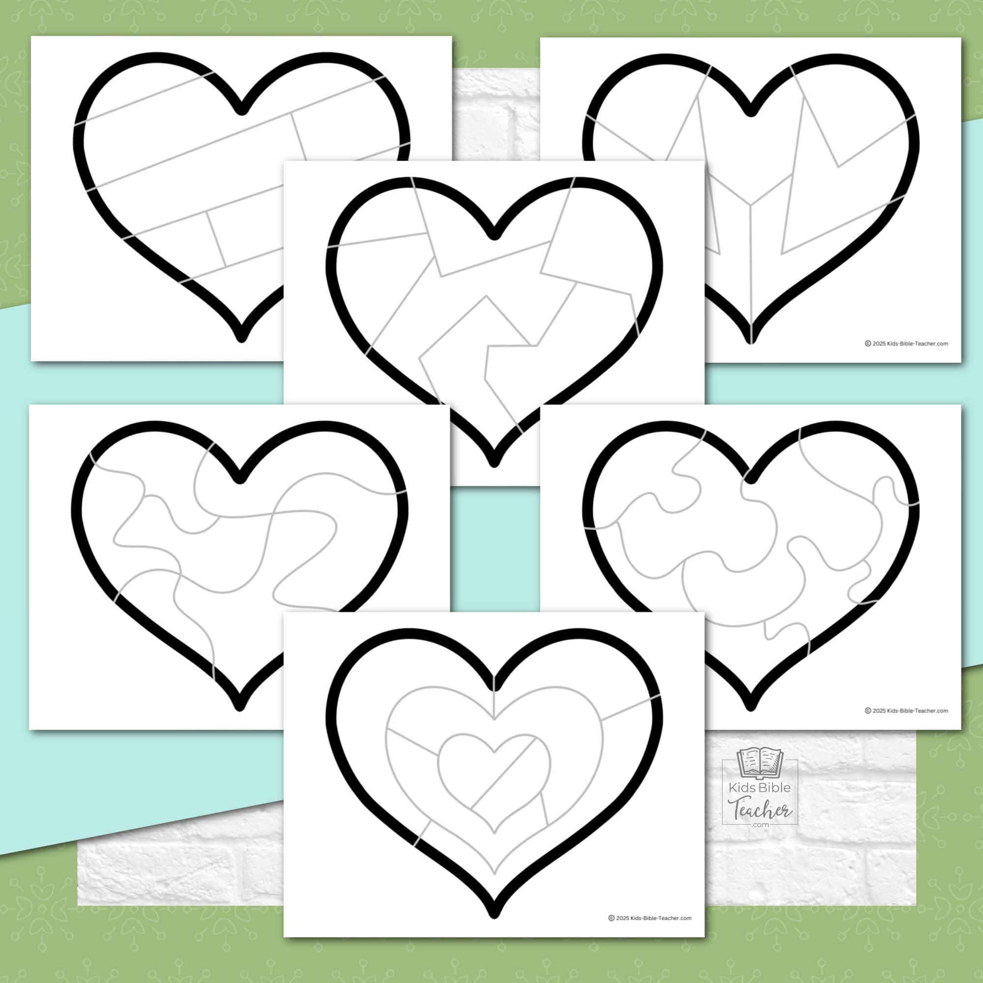 Heart Puzzles for Memory Verses – Kids Bible Teacher