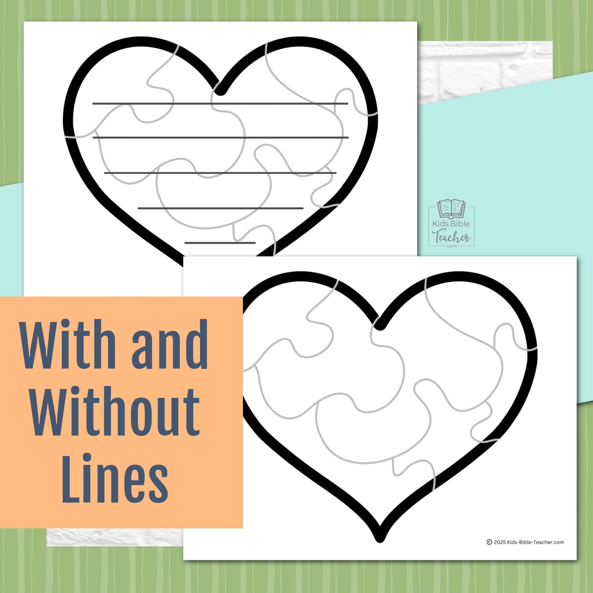 Heart Puzzles for Memory Verses – Kids Bible Teacher