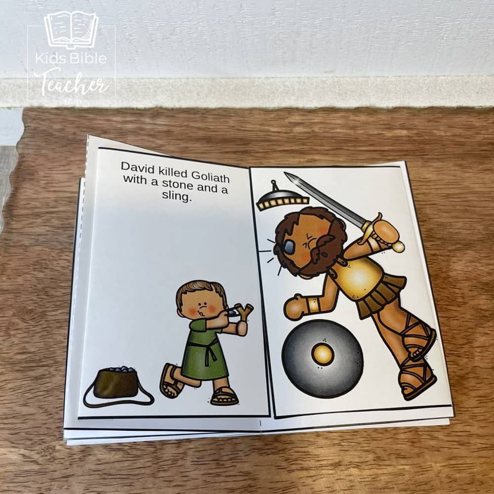 David and Goliath Mini Book Bible Craft for Kids – Kids Bible Teacher