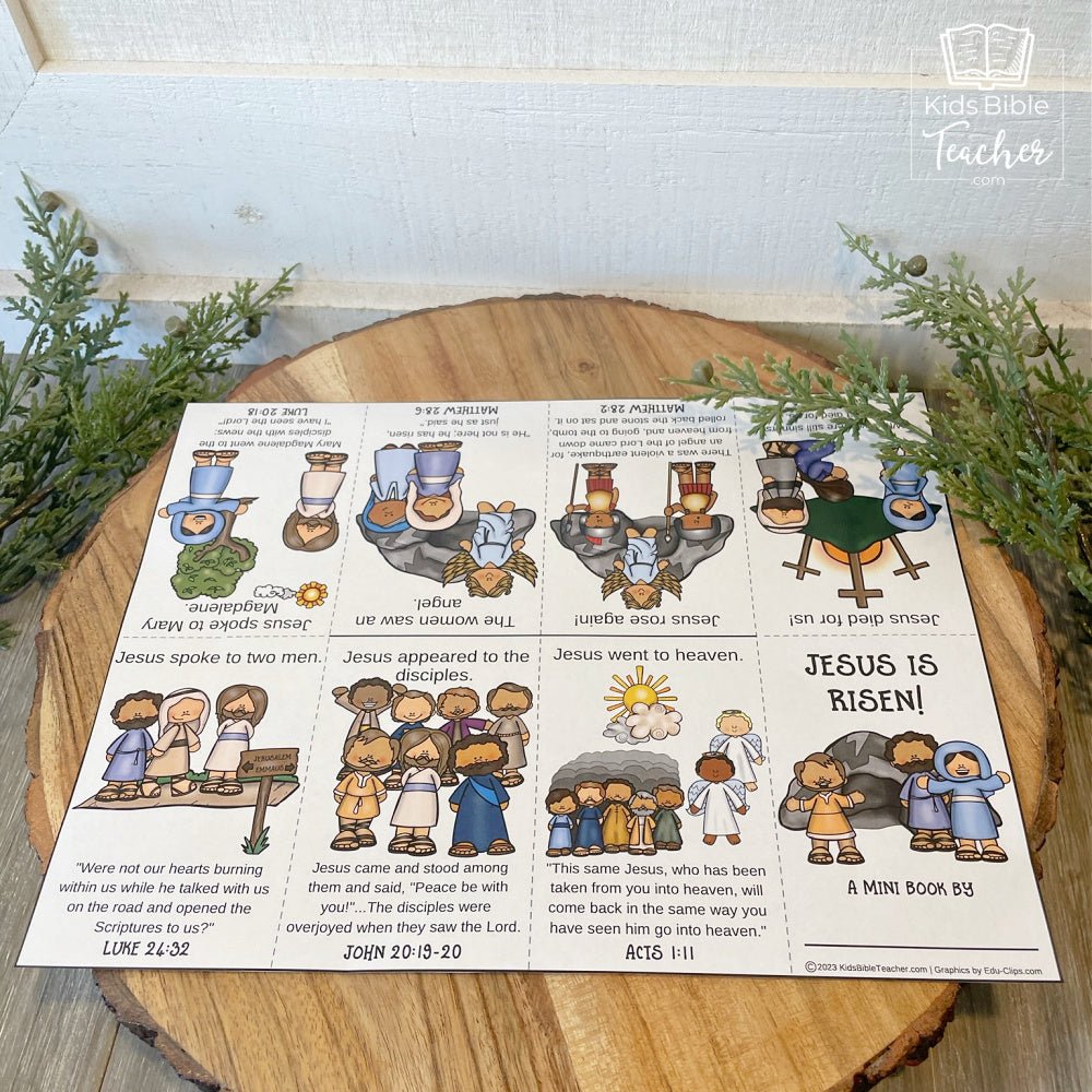 "Jesus Is Risen" Mini Book Easter Bible Craft for Kids – Kids Bible Teacher