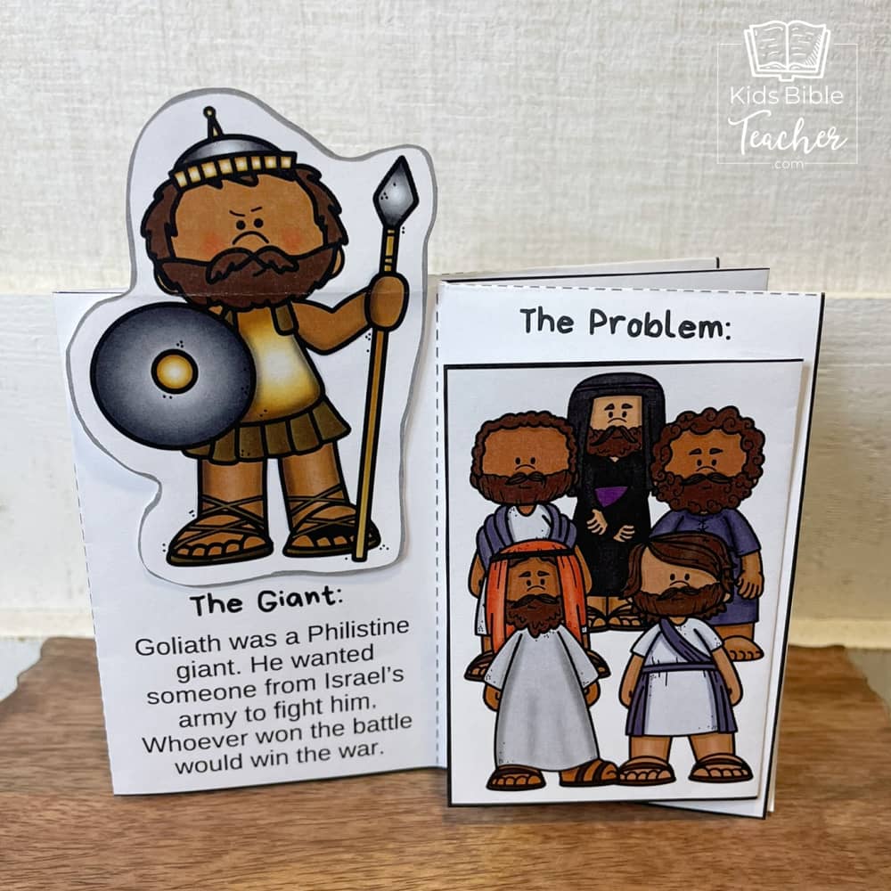 David and Goliath Mini Book Bible Craft for Kids – Kids Bible Teacher