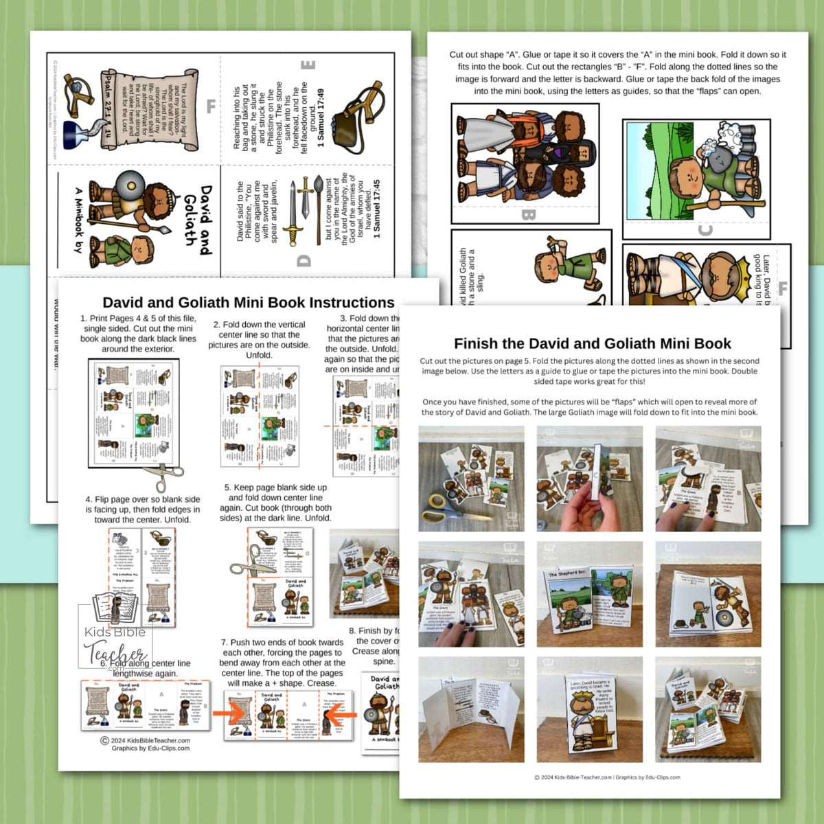 David and Goliath Mini Book Bible Craft for Kids – Kids Bible Teacher