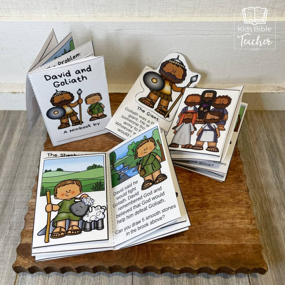 David and Goliath Mini Book Bible Craft for Kids – Kids Bible Teacher