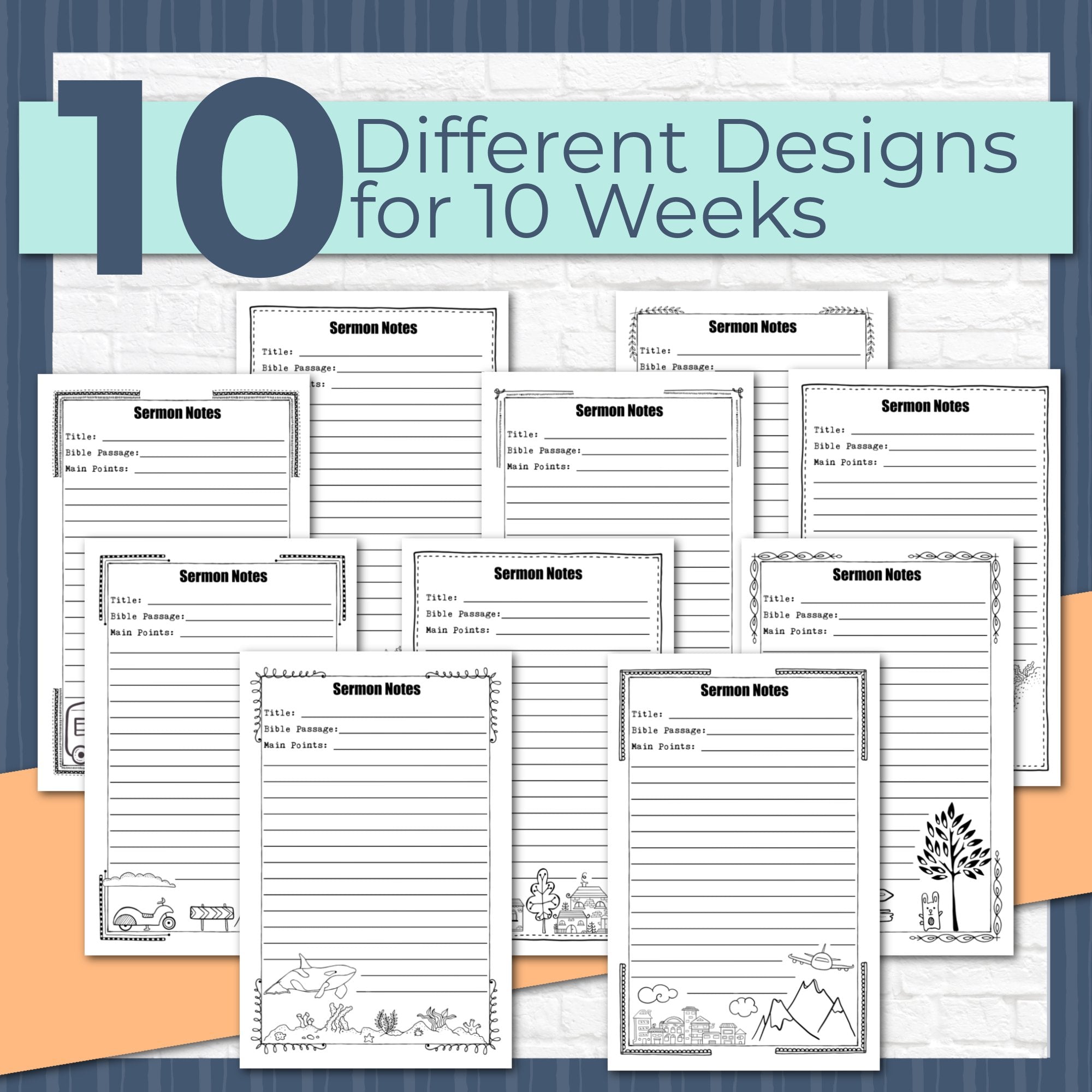 Doodle Sermon Notes for Tweens, Teens, and Adults, Instant Download ...