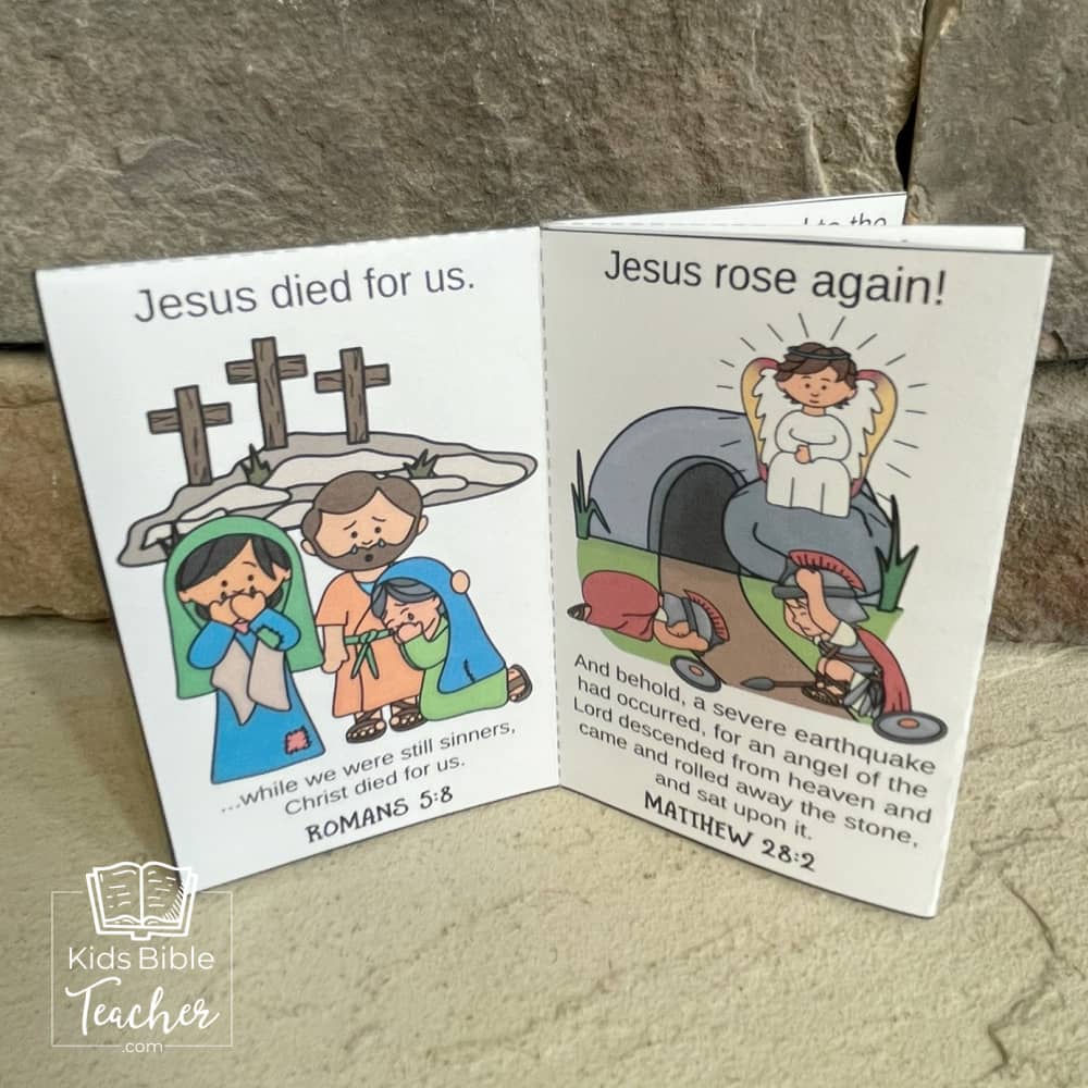"Jesus Is Risen" Mini Book Easter Bible Craft for Kids – Kids Bible Teacher