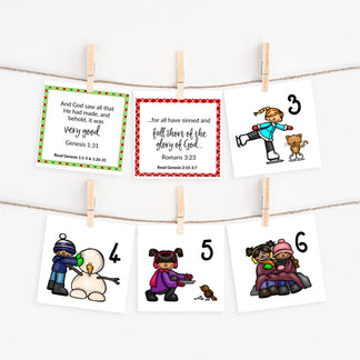 December Calendar Cards with Christmas Bible Verses - Advent Calendar ...