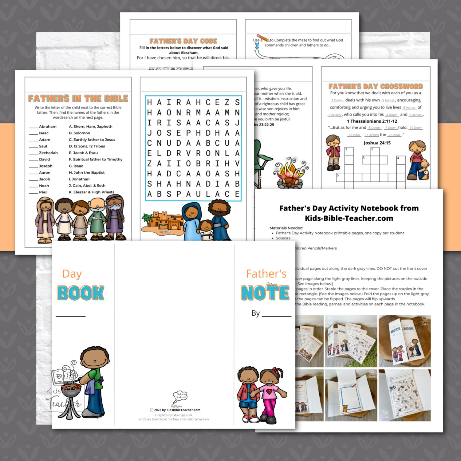 Father's Day Craft Activity Notebook with Bible Verses for Kids – Kids ...
