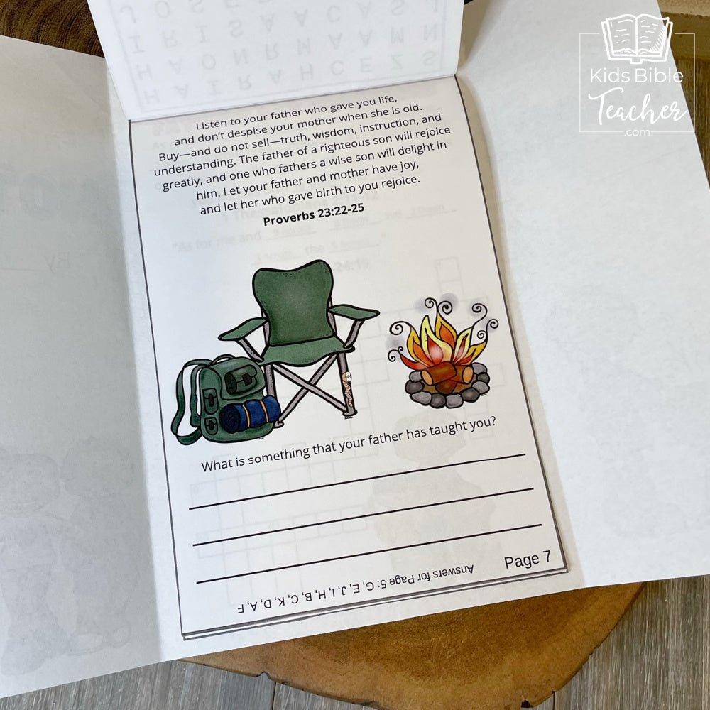 Father's Day Craft Activity Notebook with Bible Verses for Kids – Kids ...