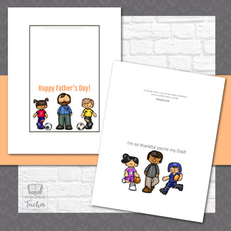 Father's Day Printable Cards with Bible Verses for Kids to Make, Set o ...