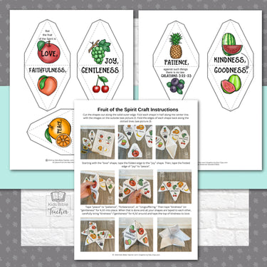Fruit of the Spirit 3D Paper Craft for Kids featuring Galatians 5:22-2 ...