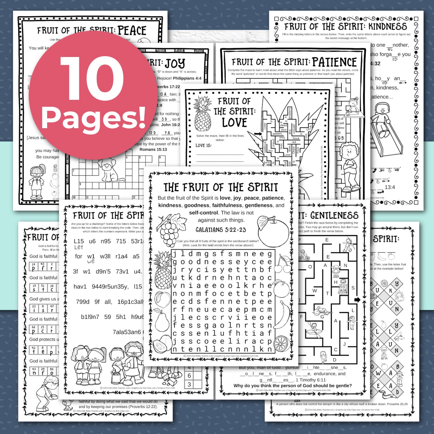 Fruit of the Spirit Activity Pages – Kids Bible Teacher