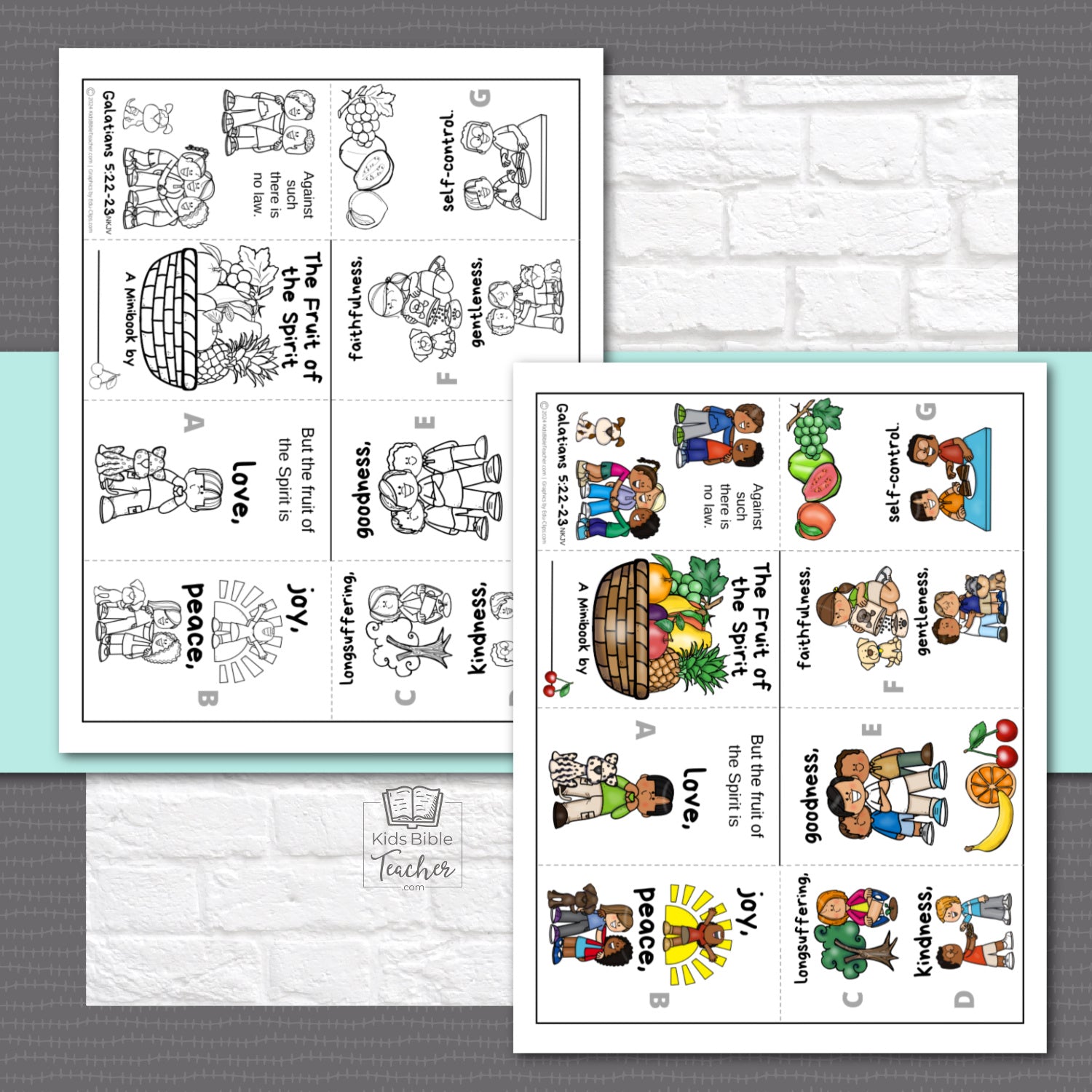 Fruit of the Spirit Mini Book Craft for Kids featuring Galatians 5:22 ...