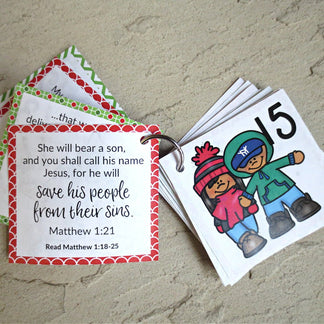 December Calendar Cards with Christmas Bible Verses - Advent Calendar ...