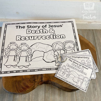 Jesus' Death and Resurrection Activity Easter Booklet Pages and Mini C ...