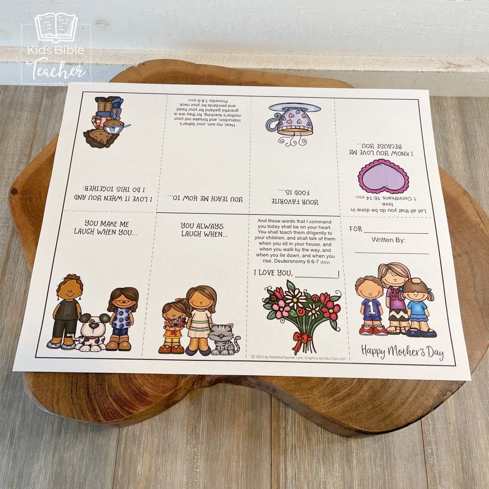 Generic Mother's Day Mini Book Craft with Bible Verses – Kids Bible Teacher