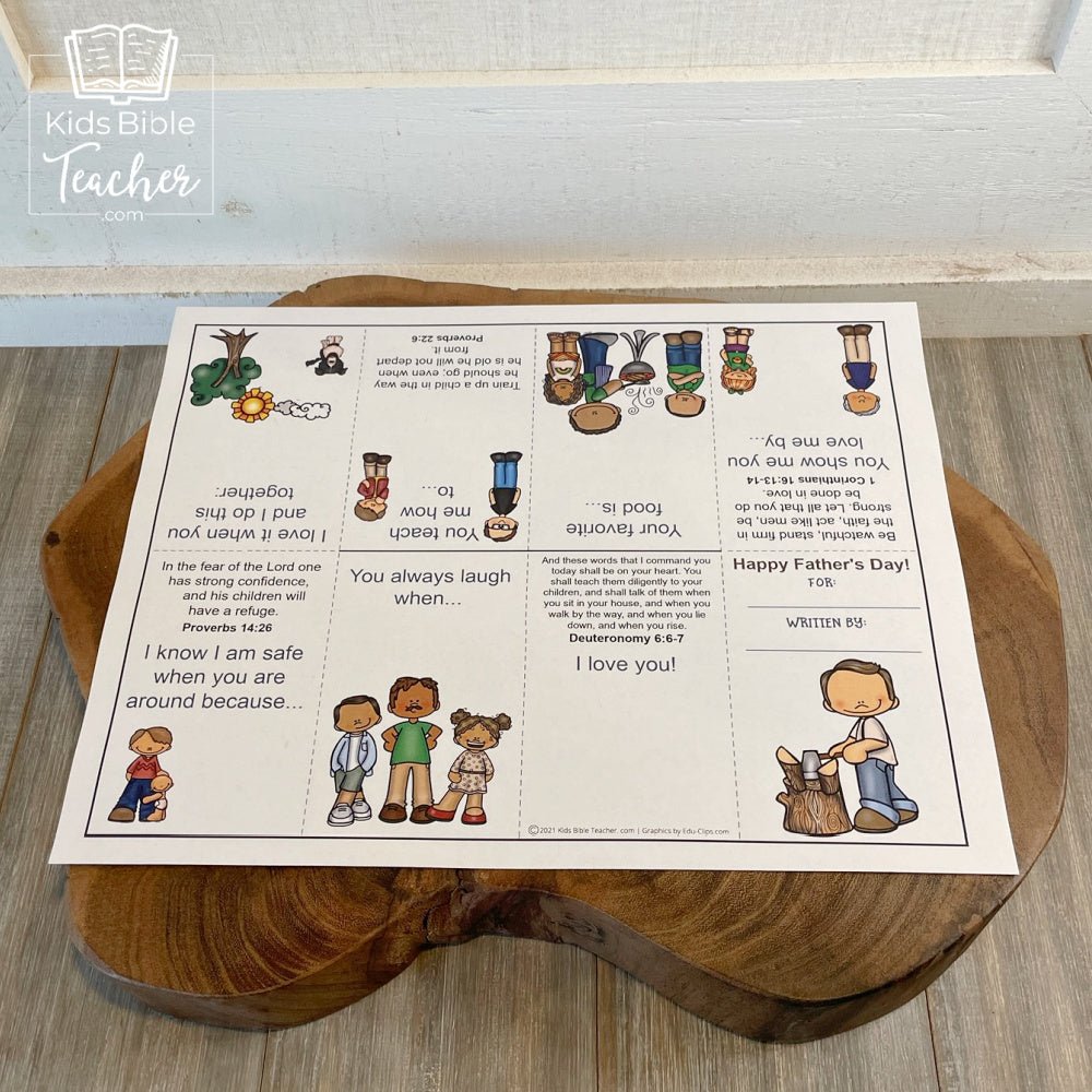 Generic Father's Day Mini Book Craft with Bible Verses for Dads, Step ...