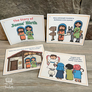 Jesus' Birth Posters and Mini Cards for Christmas – Kids Bible Teacher