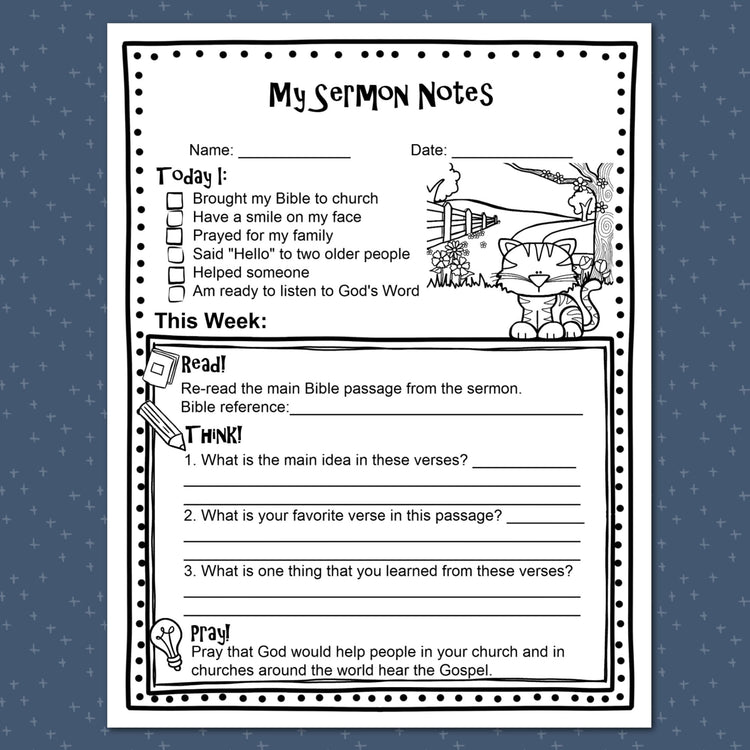 Sermon Notes – Kids Bible Teacher