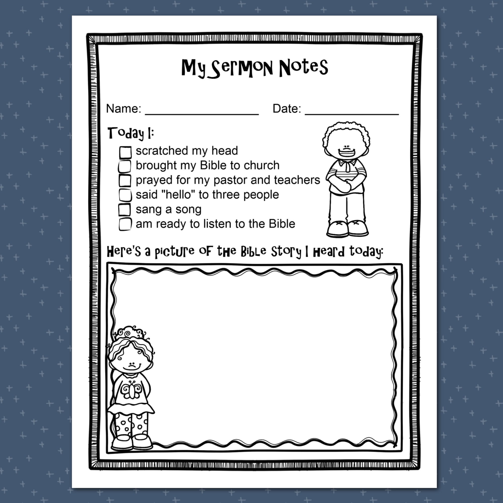 My First Sermon Notes Printables for Preschoolers and Early Readers, I ...