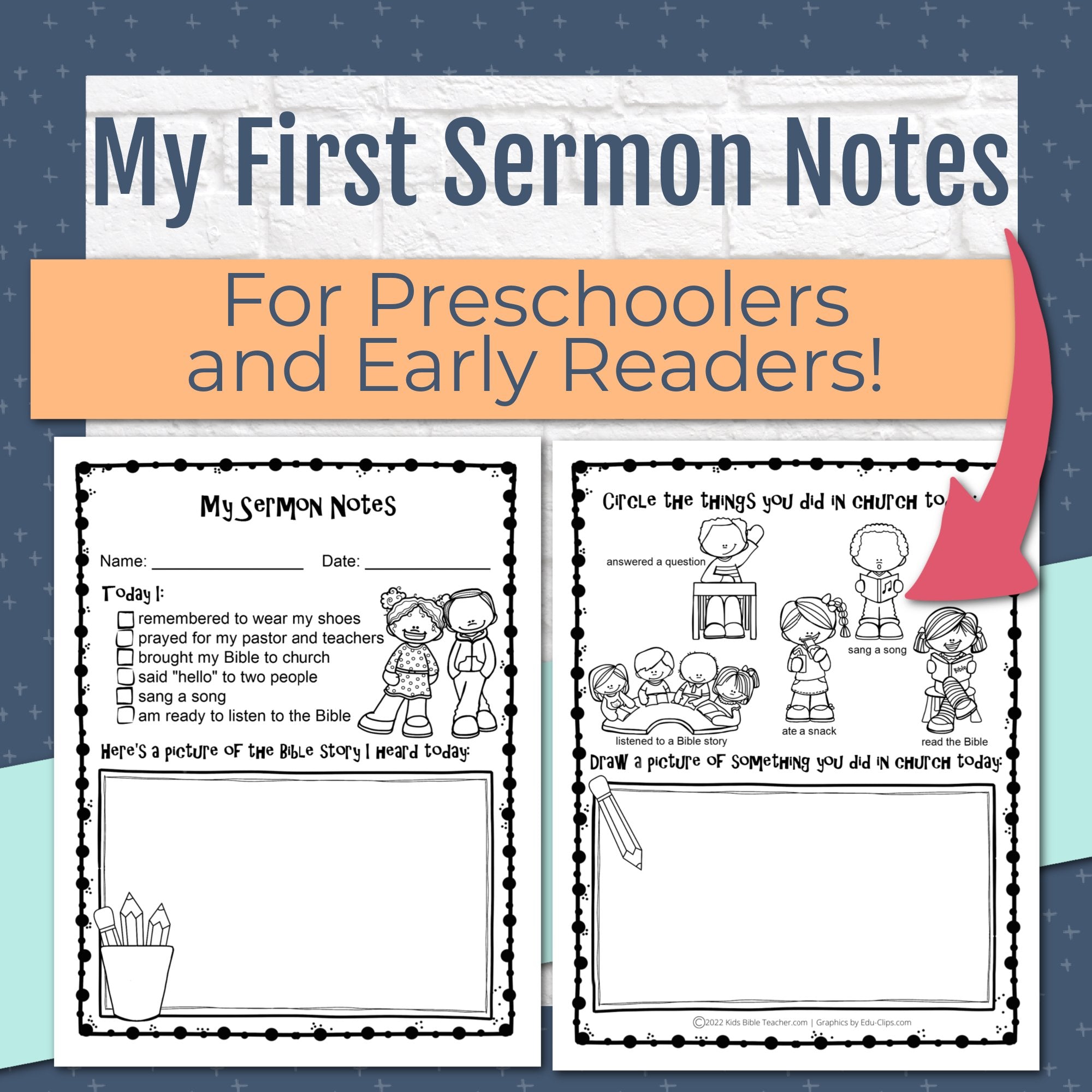 My First Sermon Notes Printables for Preschoolers and Early Readers, I ...
