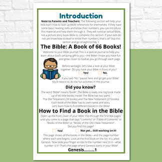Introduction to the Bible Journal for Preschoolers and Early Readers ...