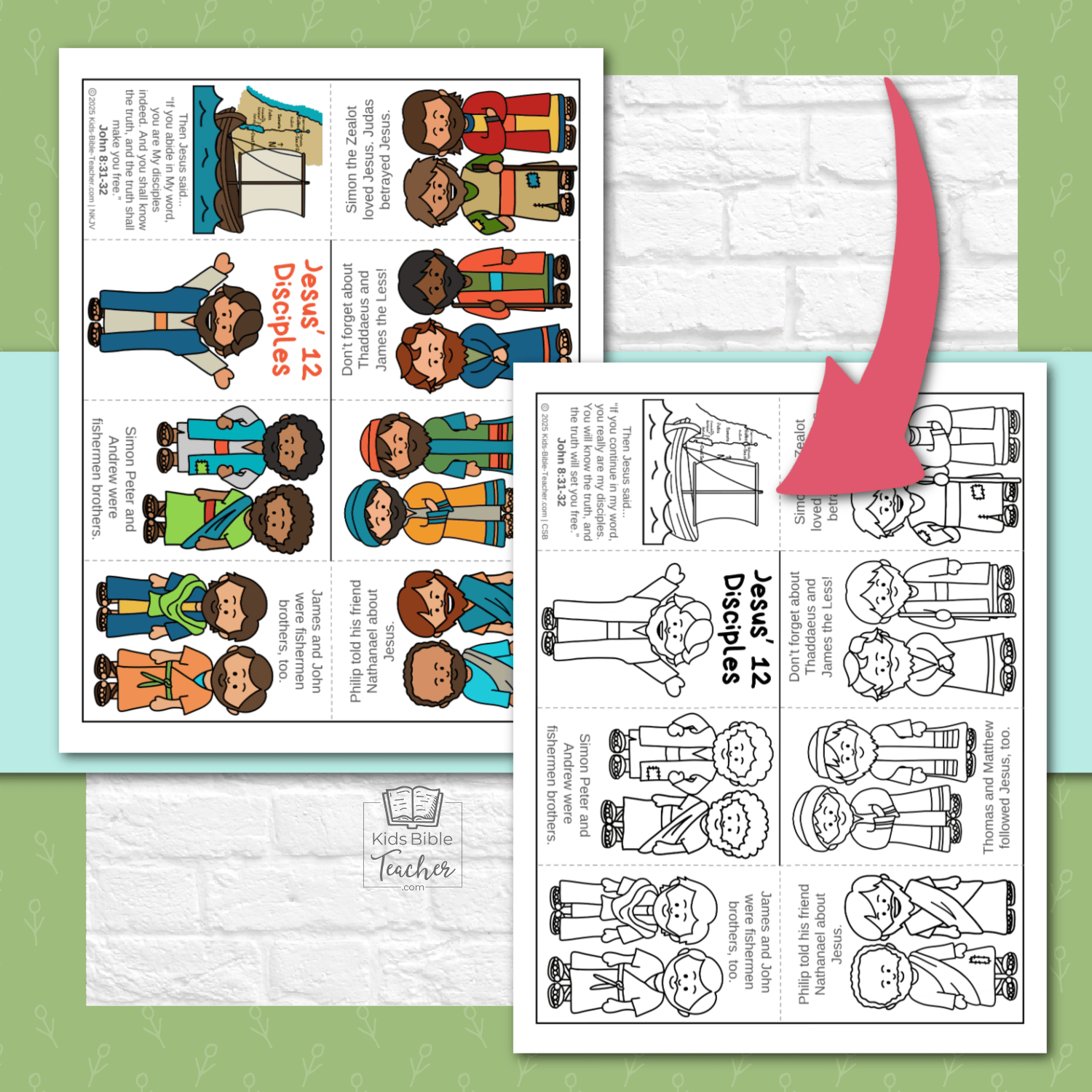 Jesus' Disciples Mini Book Bible Craft for Kids – Kids Bible Teacher