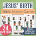 Jesus' Birth Christmas Match Game - Nativity Bible Memory Game for Kid ...