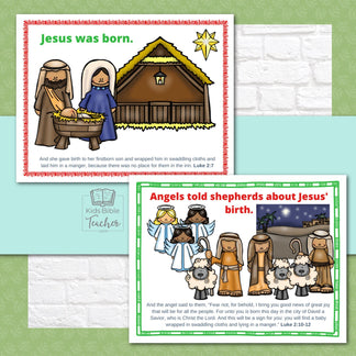 Jesus' Birth Posters and Mini Cards for Christmas – Kids Bible Teacher