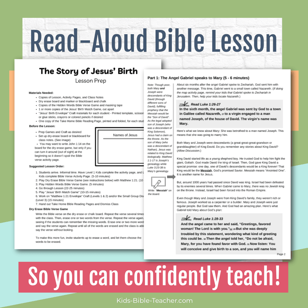 Jesus' Birth Complete Bible Lesson – Kids Bible Teacher