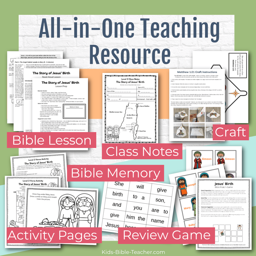Jesus' Birth Complete Bible Lesson – Kids Bible Teacher