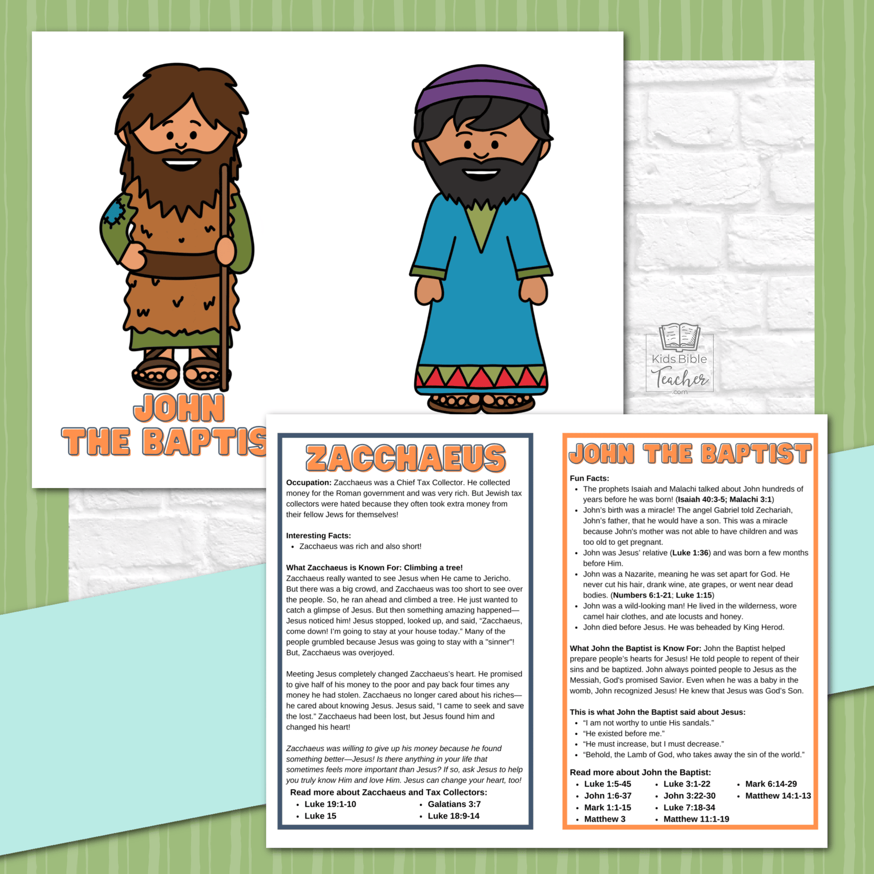 Jesus' Disciples and Friends Quick Fact Cards – Kids Bible Teacher
