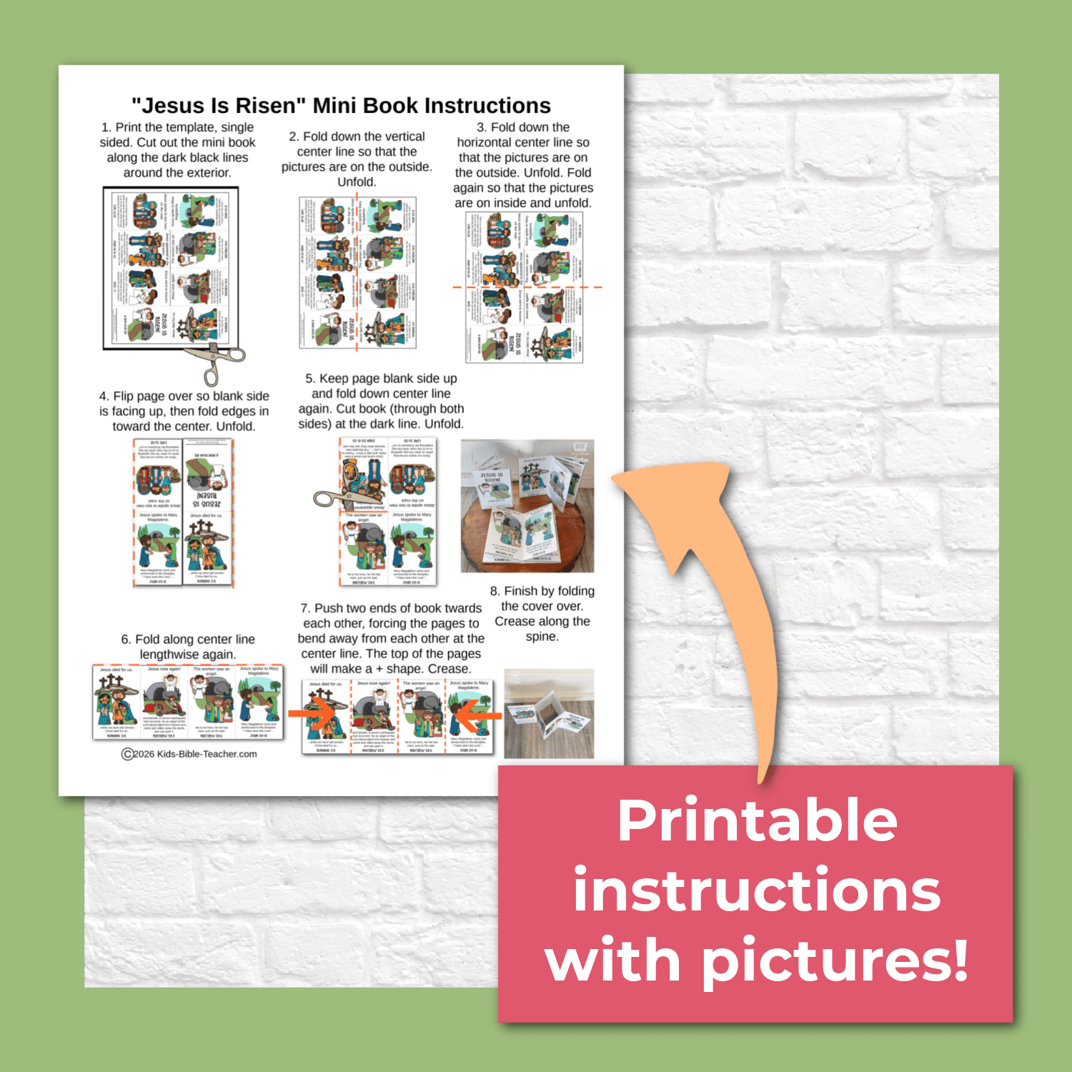 "Jesus Is Risen" Mini Book Easter Bible Craft for Kids – Kids Bible Teacher