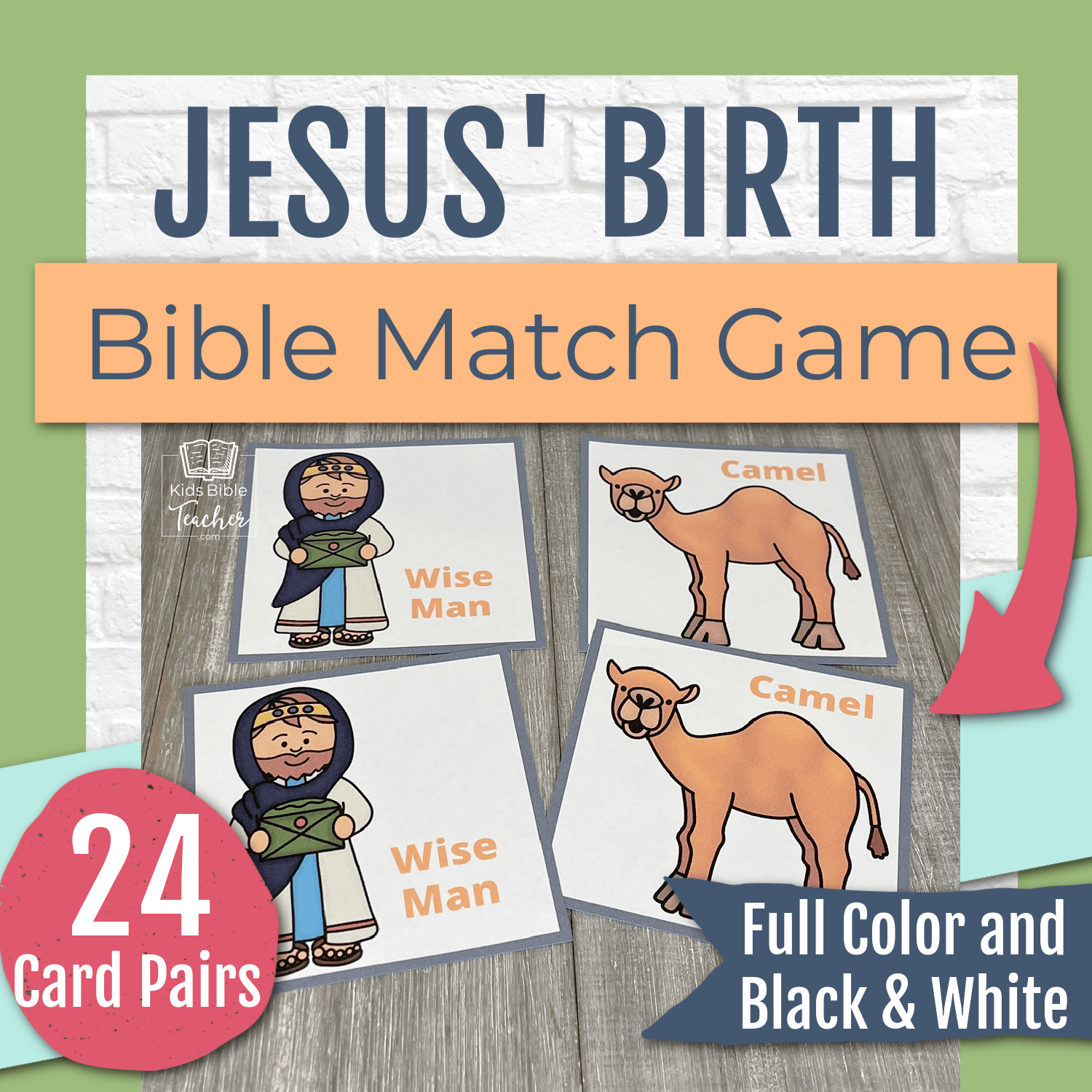 Jesus' Birth Christmas Match Game - Nativity Bible Memory Game for Kid ...