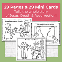 Jesus' Death and Resurrection Easter Coloring Pages and Mini Cards ...