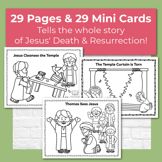 Jesus' Death and Resurrection Easter Coloring Pages and Mini Cards ...