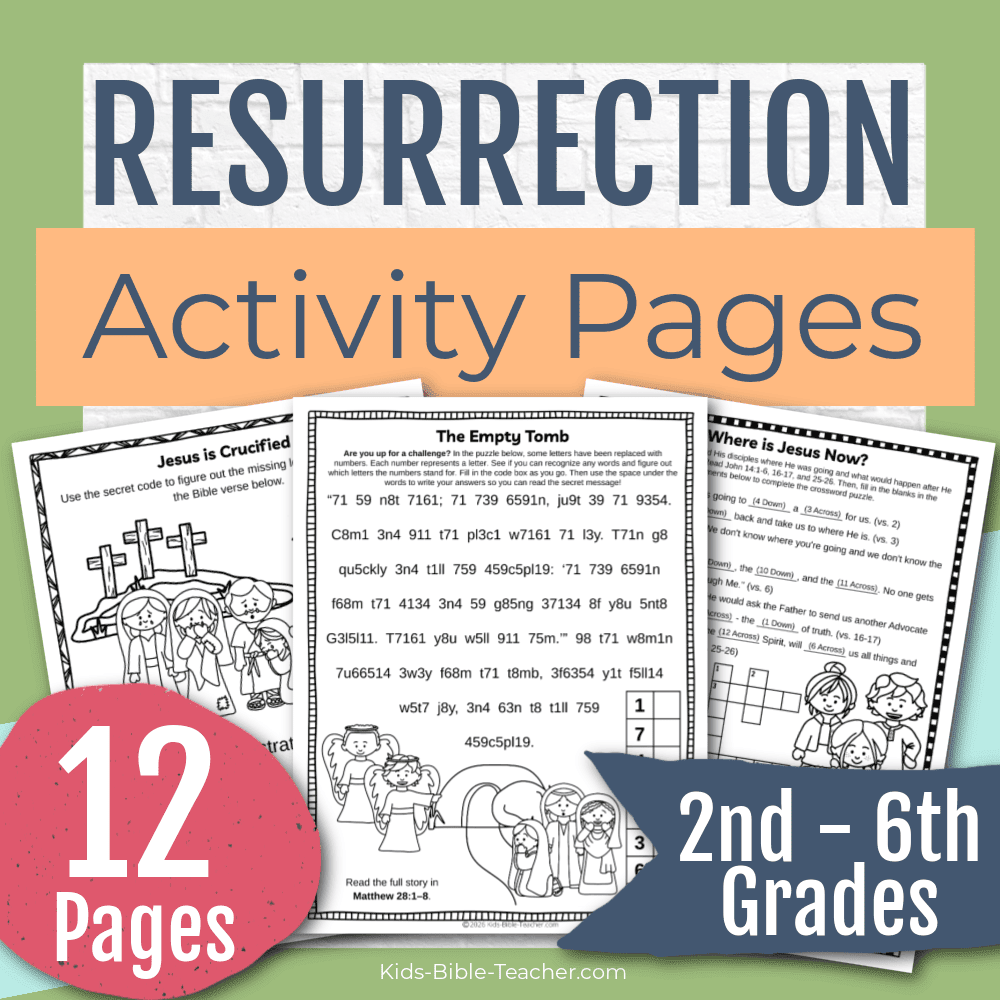 Jesus' Resurrection Easter Bible Story Activity Pages – Kids Bible Teacher