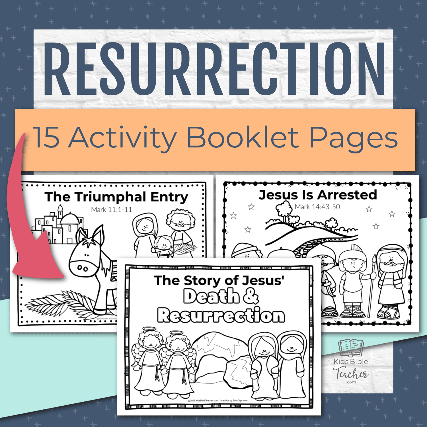 Jesus' Death and Resurrection Activity Easter Booklet Pages and Mini C ...