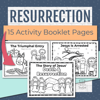 Jesus' Death and Resurrection Activity Easter Booklet Pages and Mini C ...