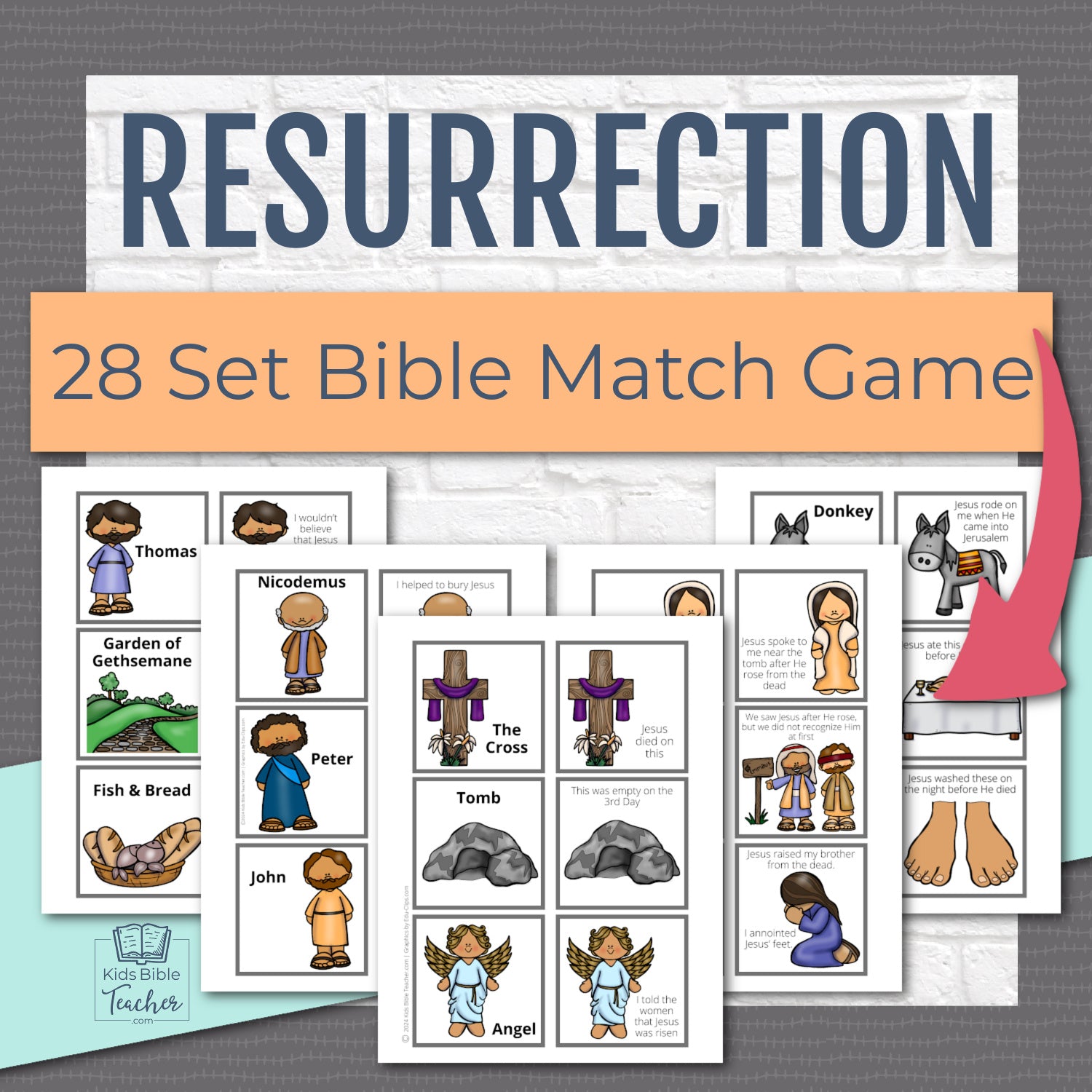 Jesus' Death & Resurrection Bible Match Game - Easter Bible Memory Gam ...