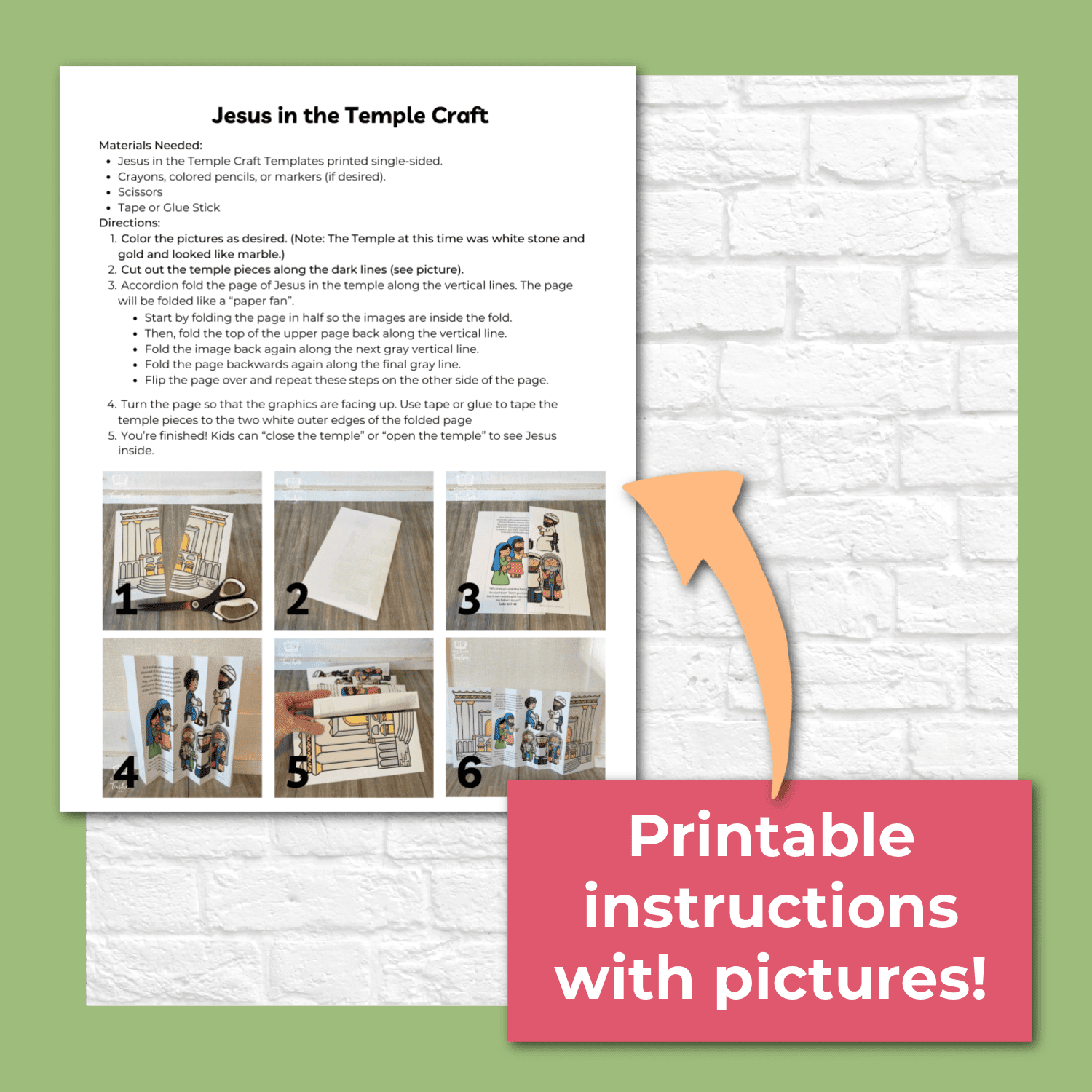 Jesus in the Temple Bible Story Craft – Kids Bible Teacher