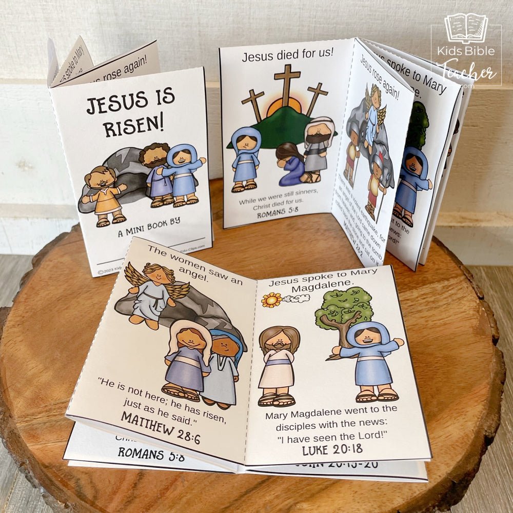"Jesus Is Risen" Mini Book Easter Bible Craft for Kids – Kids Bible Teacher