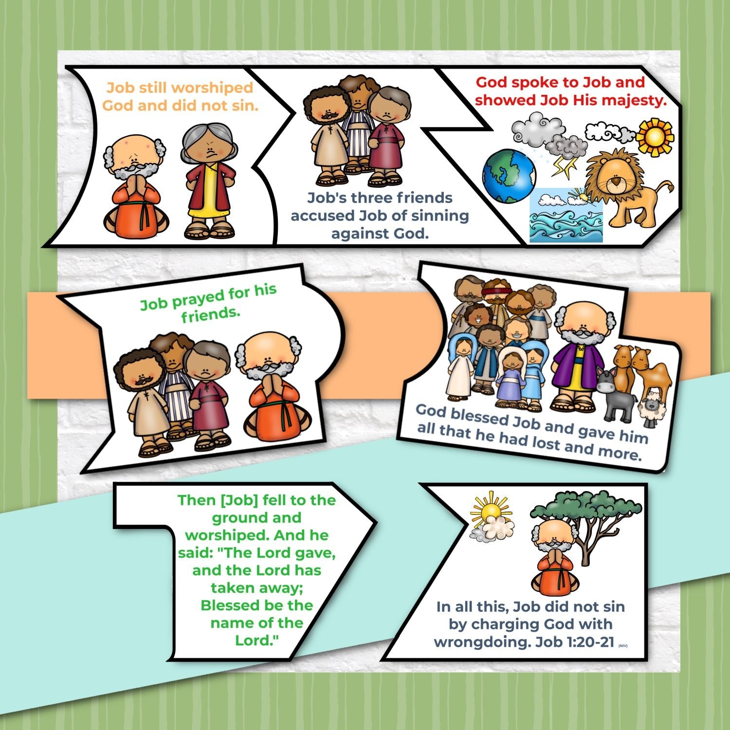 Job Bible Story Floor Puzzle and Mini Puzzle for 1st through 4rth Grad ...