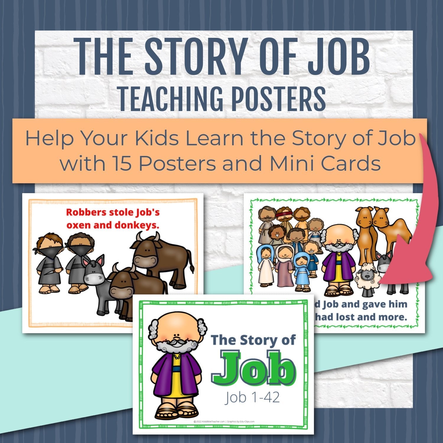 Job Bible Story Teaching Posters and Mini Cards – Kids Bible Teacher
