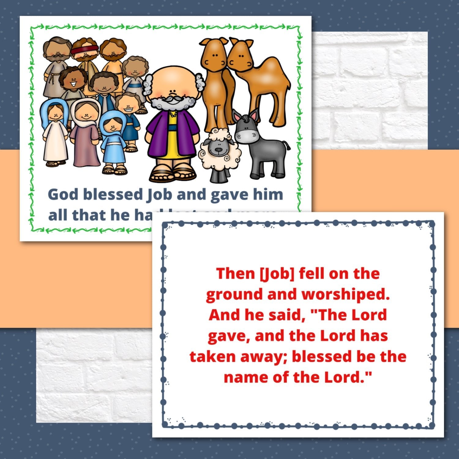 Job Bible Story Teaching Posters and Mini Cards – Kids Bible Teacher