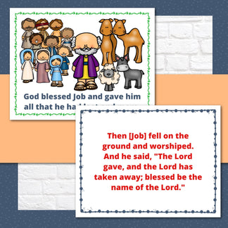 Job Bible Story Teaching Posters and Mini Cards – Kids Bible Teacher